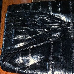 Lee Sands | Bags | Lee Sands Black Genuine Eel Skin Purse | Poshmark